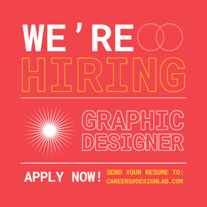 Placeit - Instagram Post Template for a Media Planner Job Opening