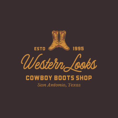 Placeit - Logo Maker for a Cowboys Boots Shop Featuring a Western Aesthetic