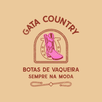 Placeit - Cowboy Logo Generator Featuring Illustrated Country Boots