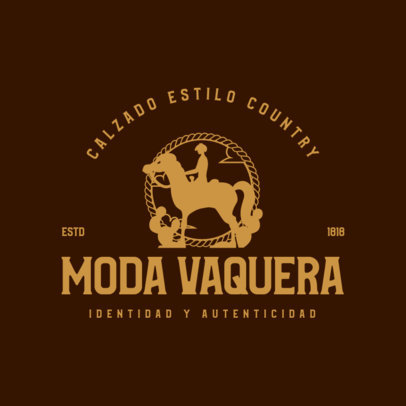 Placeit - Western Logo Maker for a Cowboy Boots Shop