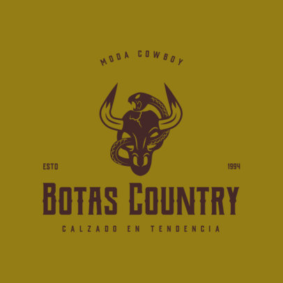 Placeit - Logo Generator for a Country Boots Shop Featuring an ...