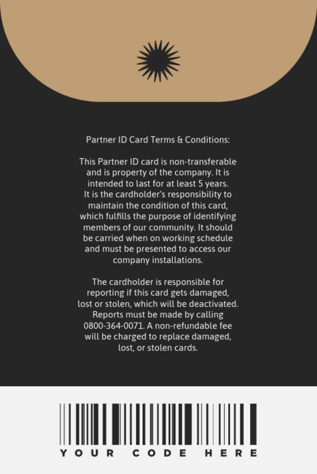 Placeit - Back ID Card Maker Featuring a Text with Terms of Service