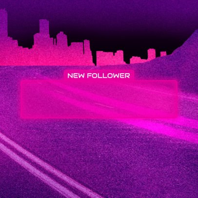 Placeit - New Follower Alert Box Template Featuring a Cyberpunk Aesthetic