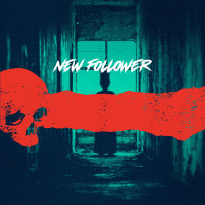 Placeit - Last Follower Twitch Alert Box Creator Featuring a Haunted Theme