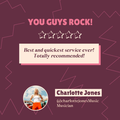 Placeit - Customer Review Instagram Post Design Template for a Book Store