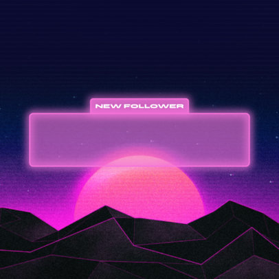 Placeit - New Follower Alert Box Template Featuring a Cyberpunk Aesthetic