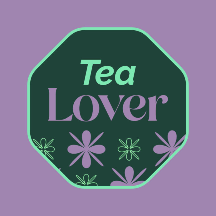 Placeit - Sticker Design Maker for a Tea Shop Brand Featuring a Quote