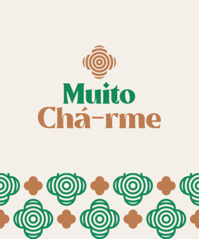 Placeit - Paper Cup Design Template With a Tea Shop Theme