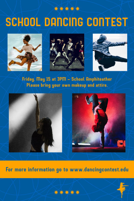 Placeit - Flyer Maker for a School Dancing Contest Featuring Dancer Photos