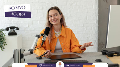 Placeit - Twitch Overlay Design Maker for a Live Interview Podcast