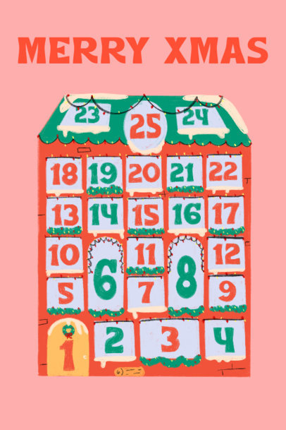 Placeit - Calendar Template for Christmas Season With Illustrated ...