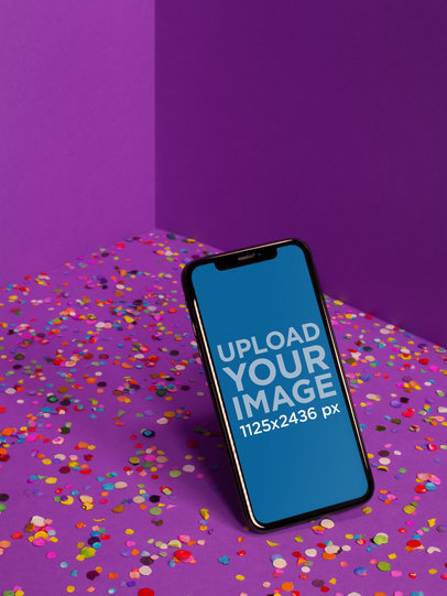 Placeit - Angled iPhone 11 Pro Mockup in a Solid Color Room