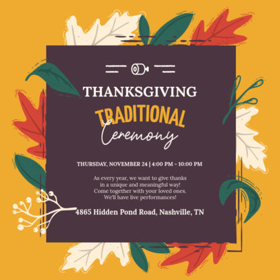 Placeit - Instagram Post Template for Thanksgiving-Themed Event Invitations