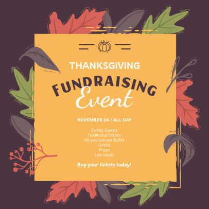 Placeit - Instagram Post Template for Thanksgiving-Themed Event Invitations