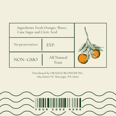 Placeit - Front Label Template with a Wavy Lines Pattern for Fresh Fruit