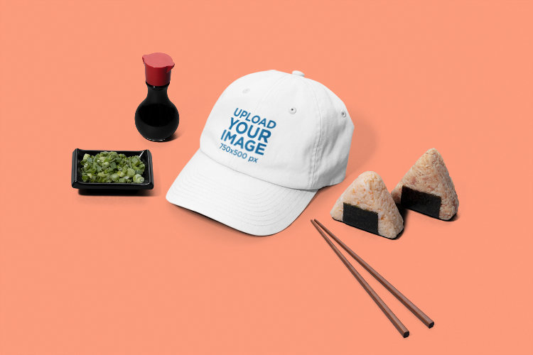 Placeit - Restaurant Merch Mockup of a Dad Hat Featuring Exchangeable ...