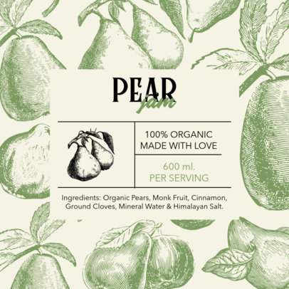 Placeit - Front Label Template for an Organic Apple Marmalade with ...