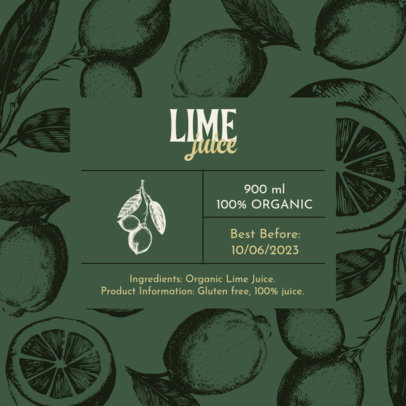Placeit - Back Label Creator for an Organic Lime Juice
