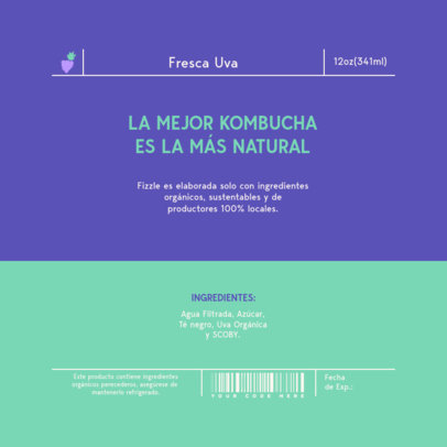 Placeit - Back Label Template for a Sweet Tangerine Kombucha