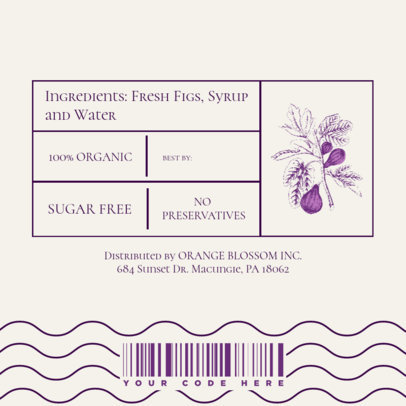 Placeit - Front Label Template for a Naturally Preserved Figs Bag
