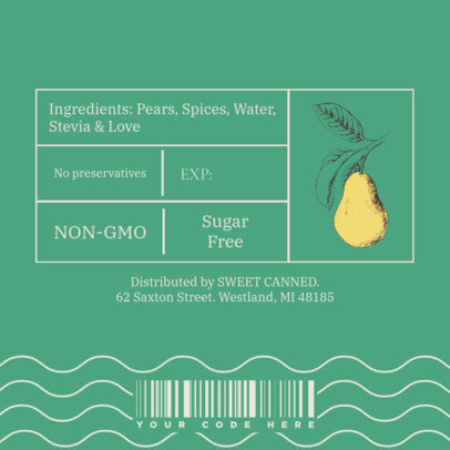 Placeit - Front Label Generator for a Naturally Preserved Pears Can