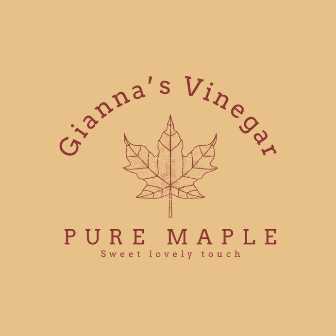 Placeit - Logo Template for a Vinegar Featuring a Maple Leaf Graphic