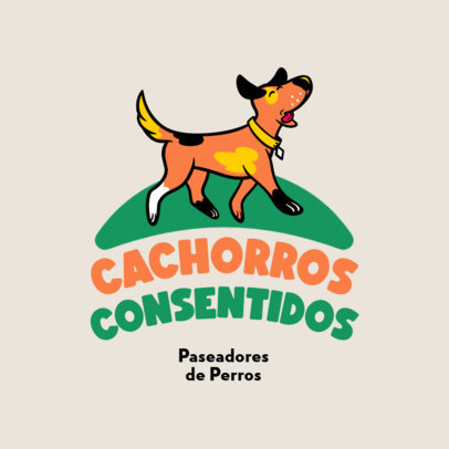 Placeit - Dog Walking Service Logo Maker Featuring a Dachshund Graphic