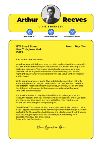 Placeit - LinkedIn Cover Letter Template Featuring a Minimalist Layout