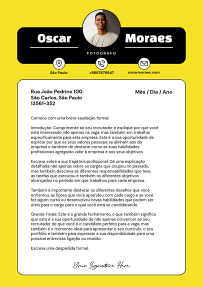 Placeit - LinkedIn Cover Letter Template Featuring a Minimalist Layout