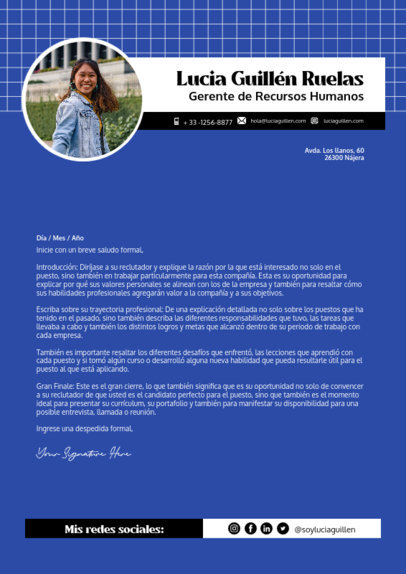 Placeit - LinkedIn Cover Letter Template for a Data Analyst