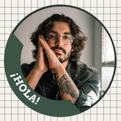 Placeit - LinkedIn Profile Picture Template with a Rounded Frame and a ...