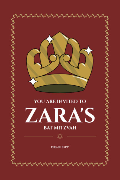 Placeit - Invitation Design Template for a Bat-Mitzvah Celebration