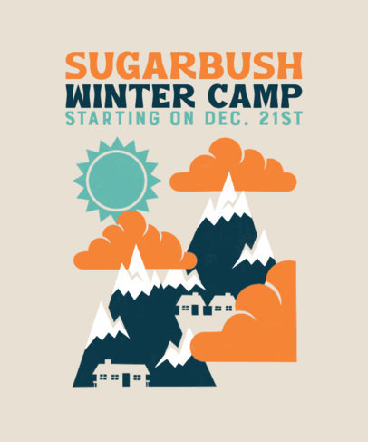 Placeit - T-Shirt Design Template for a Winter Camp Featuring an Eagle ...