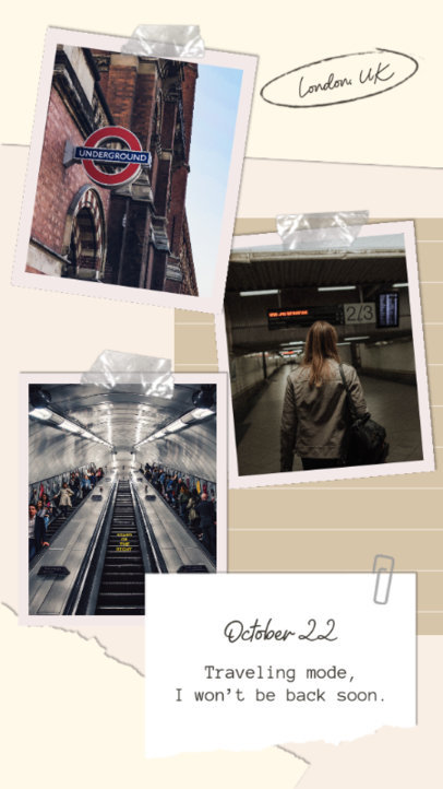 Placeit - Travel Diary Instagram Story Generator Featuring a Photo Collage