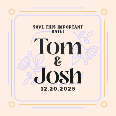 Placeit - Save-the-Date Instagram Post Creator for a Wedding Announcement