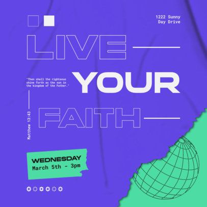 Placeit - Christian-Themed Instagram Post Maker with a Quote About Jesus