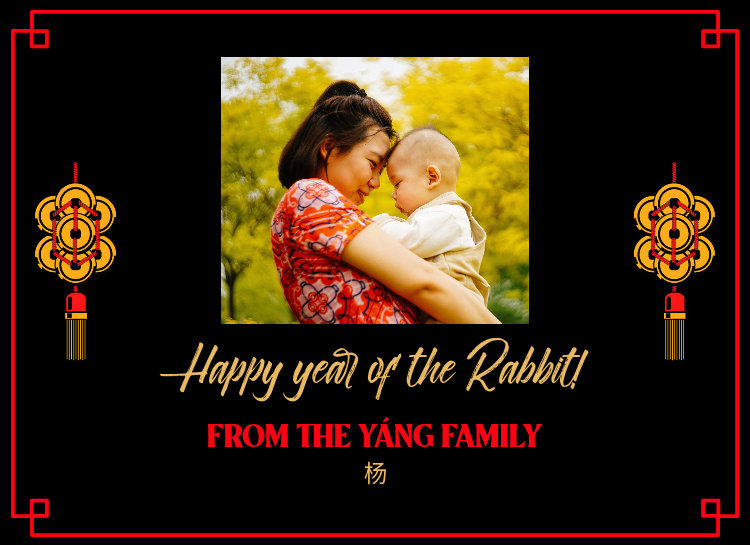 Placeit - Greeting Card Creator to Wish a Happy Year of the Rabbit