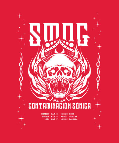 Placeit - Back T-Shirt Design Generator Featuring a Horror Skull for a ...