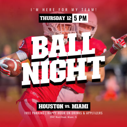 Placeit - Instagram Post Template for a Football-Themed Happy Hour at a ...