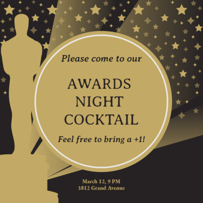 Placeit - Glamorous Instagram Post Maker for an Awards Night Viewing Party