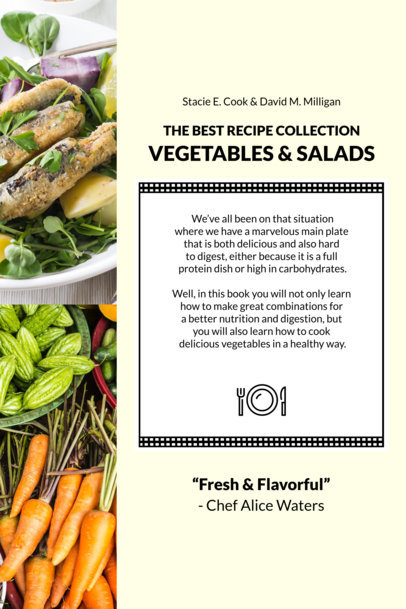 Placeit - Back Book Cover Maker for a Salads Cookbook
