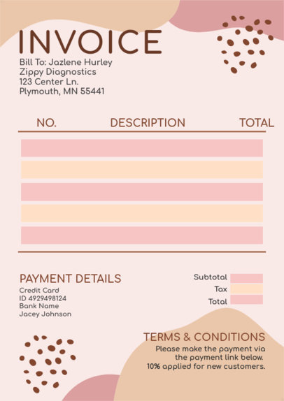 Placeit - Colorful Invoice Template Featuring Abstract Figures