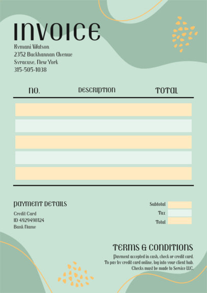 Placeit - Barber's Shop Invoice Template Featuring Abstract Graphics
