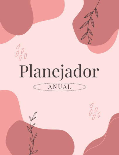 Placeit - Planner Cover Design Template Featuring Botanic Doodles
