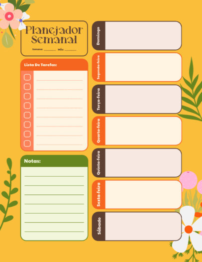 Placeit - Planner Creator Featuring a Floral Aesthetic With Colorful Charts