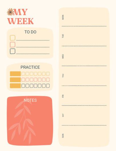 Placeit - Weekly Planner Template for a To-Do List Routine
