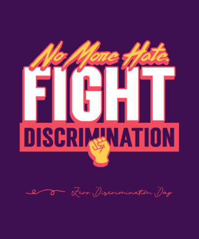 Placeit - Zero Discrimination Day T-Shirt Design Generator Featuring a ...