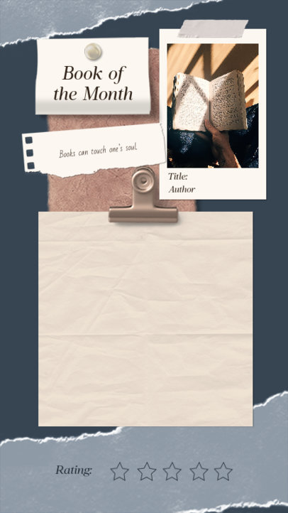 Placeit - Book Review Instagram Story Template Featuring a Quote
