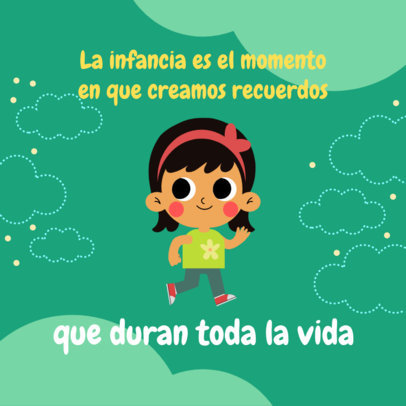 Placeit - Instagram Post Template Featuring Illustrated Kid Characters ...