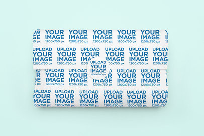 Placeit - Wrapping Paper Mockup Featuring a Rounded Sticker